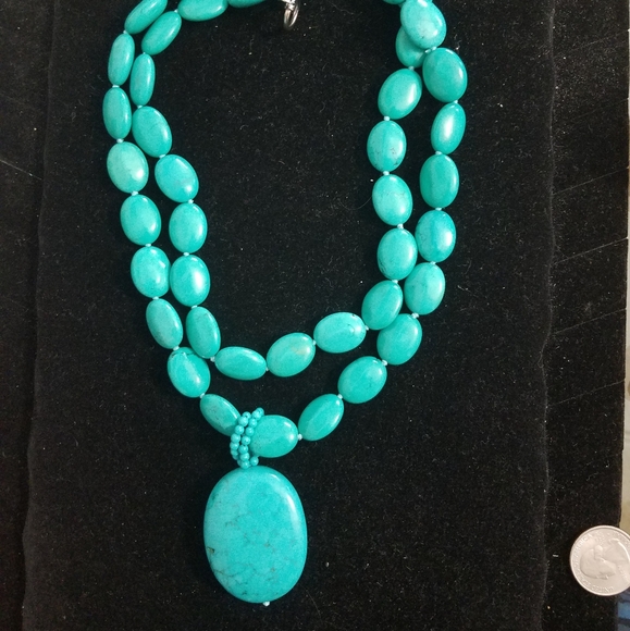 Jewelry | 18 Inch Double Layer Turquoise Necklace | Poshmark